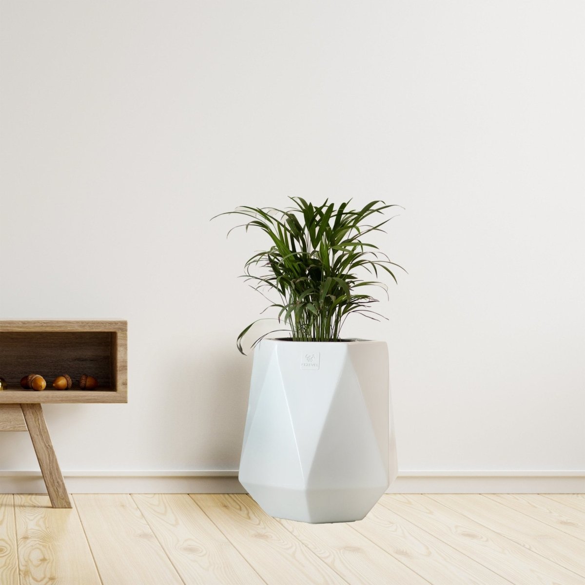 Kezevel Indoor Outdoor FRP Planters - Lightweight Durable Matte White ...