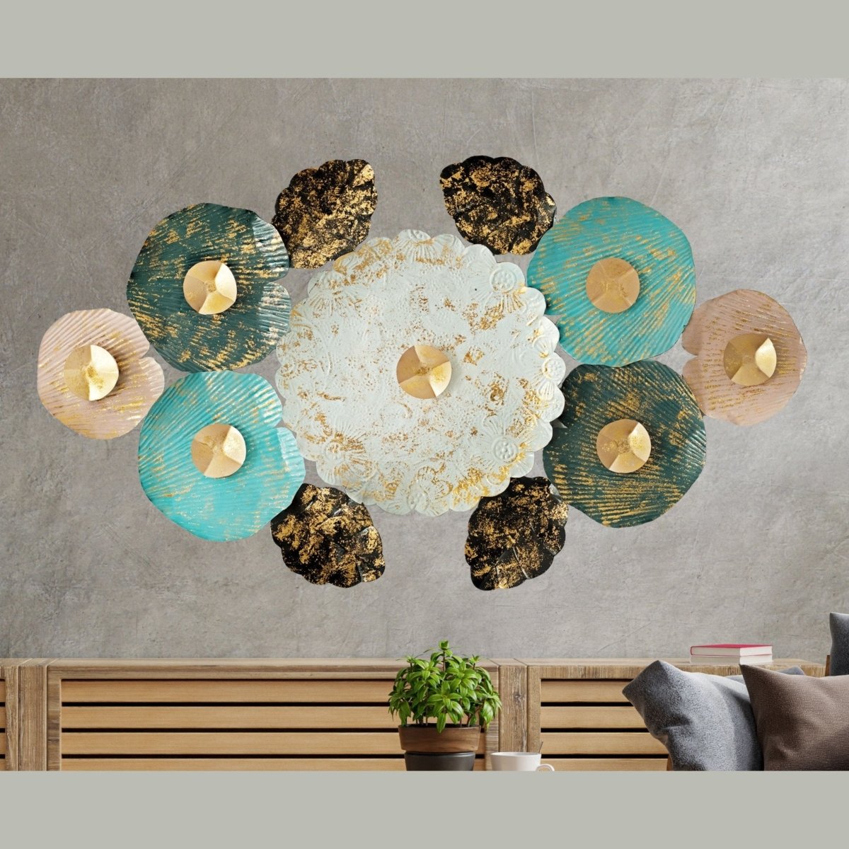 Kezevel Metal Wall Art Decor - Artistically Crafted Rectangular ...