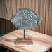 Kezevel Wooden Fish Table Decor - Blue and Brown Showpieces for Living ...
